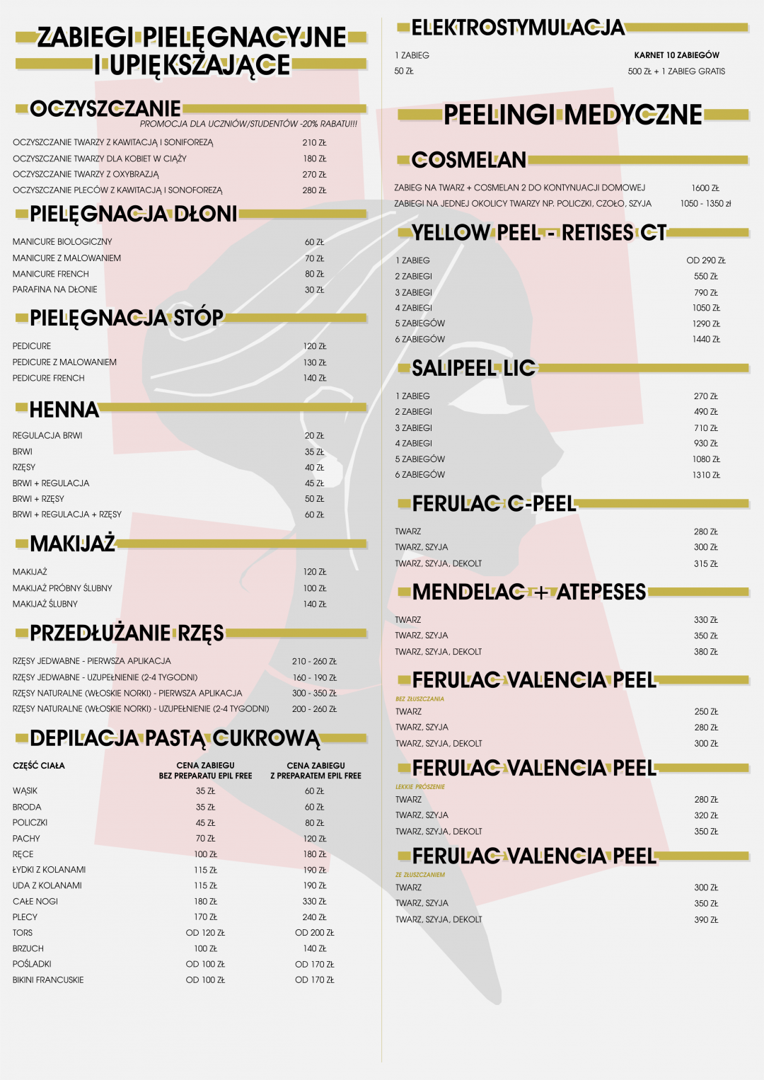 Cennik - Kosmetol - Gabinet Kosmetyczny Inowrocław